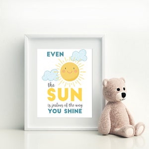 Summer Sunshine Kids Wall Art Poster Printable Positive Mindset Shine ...