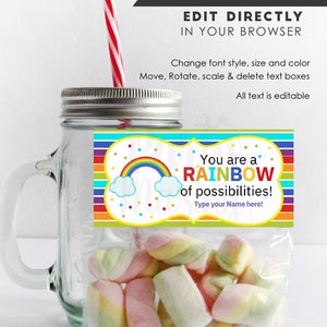 Printable Rainbow Bag Topper Rainbow of Possibilities School Candy Bag ...
