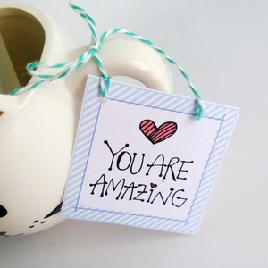 You Are Amazing Favor Tag Printable Appreciation Thank You Label Hand ...