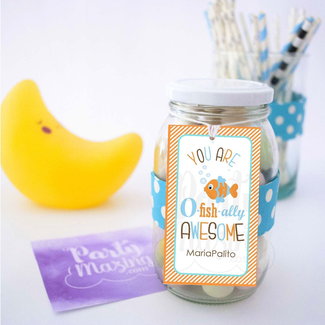O-fishally Awesome Favor Tag Printable Label Teacher Appreciation ...