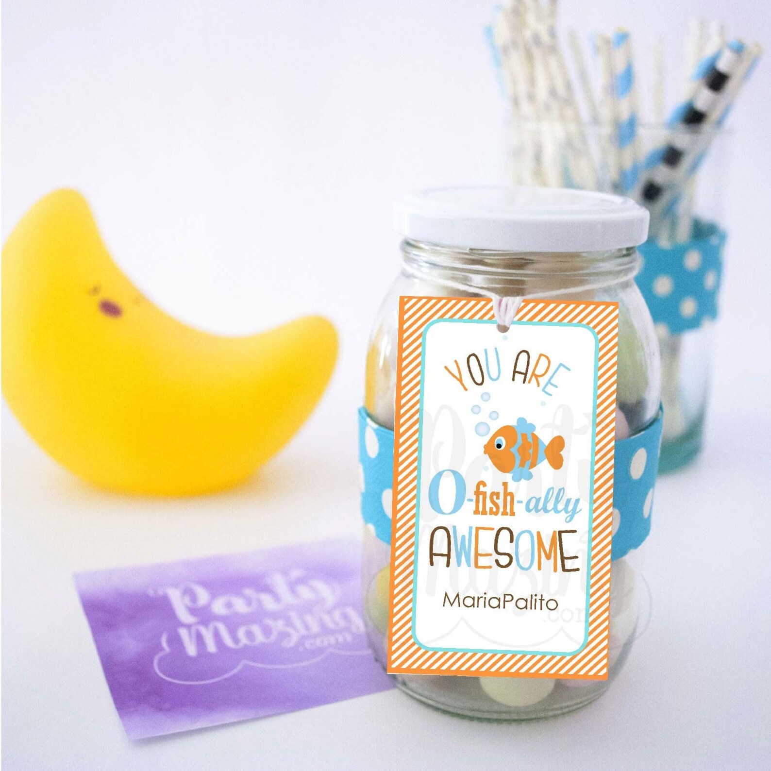 O-fishally Awesome Favor Tag Printable Friendship Label - Etsy