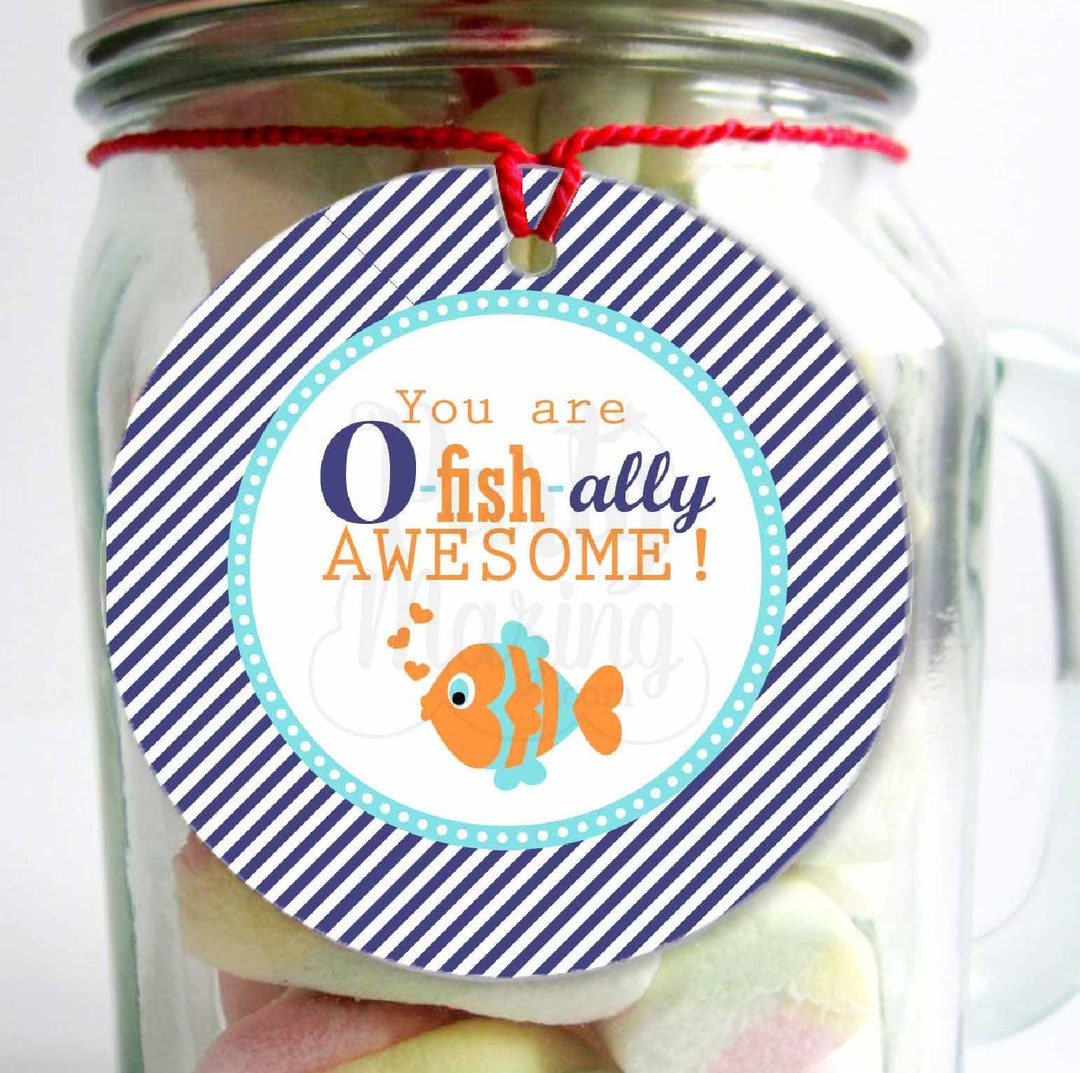 O-fish-ally Awesome Printable Gift Tags Goldfish Themed Thank You Tags ...