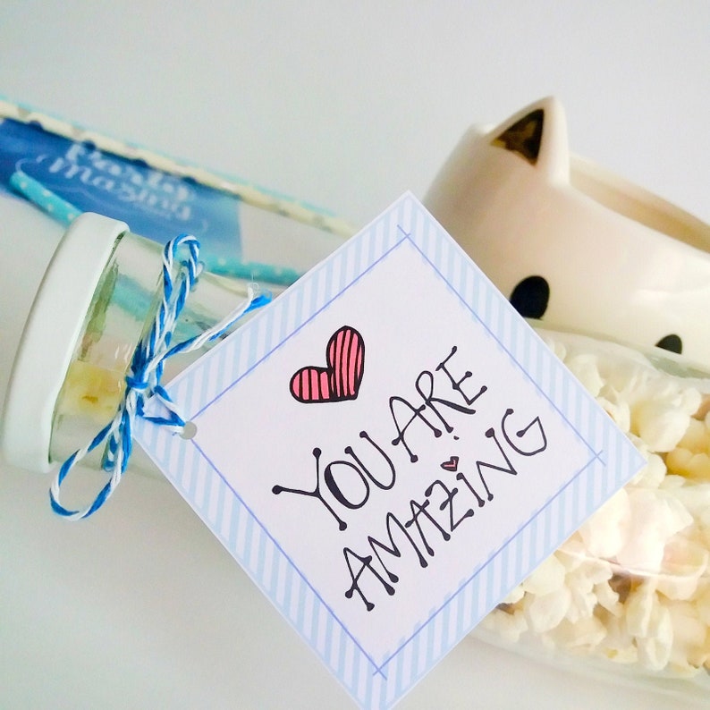 You Are Amazing Favor Tag Printable Appreciation Thank You Label Hand ...