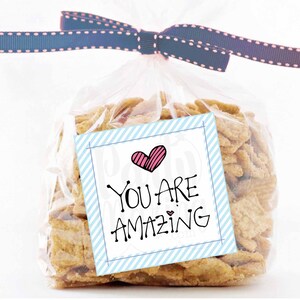 You Are Amazing Favor Tag Printable Appreciation Thank You Label Hand ...