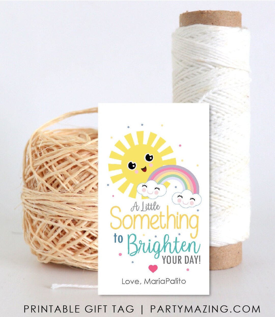 Sunshine Positive Gift Tag Printable Appreciation Gift Label Rainbow ...