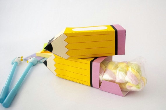 Yellow Pencil Box Printable Template | DIY Teacher School Gift Box ...
