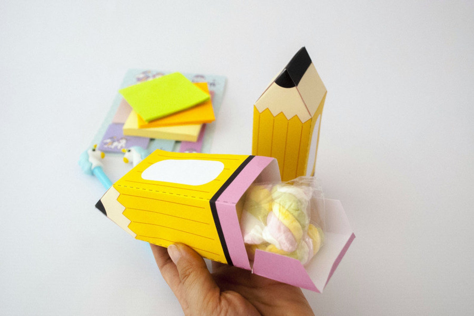 Yellow Pencil Box Printable Template DIY Teacher School Gift - Etsy