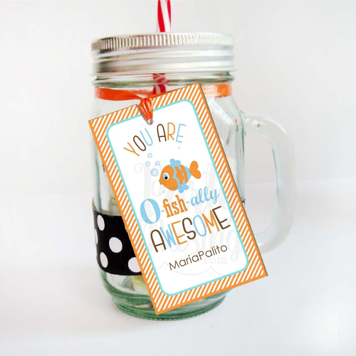 O-fishally Awesome Favor Tag Printable Friendship Label - Etsy