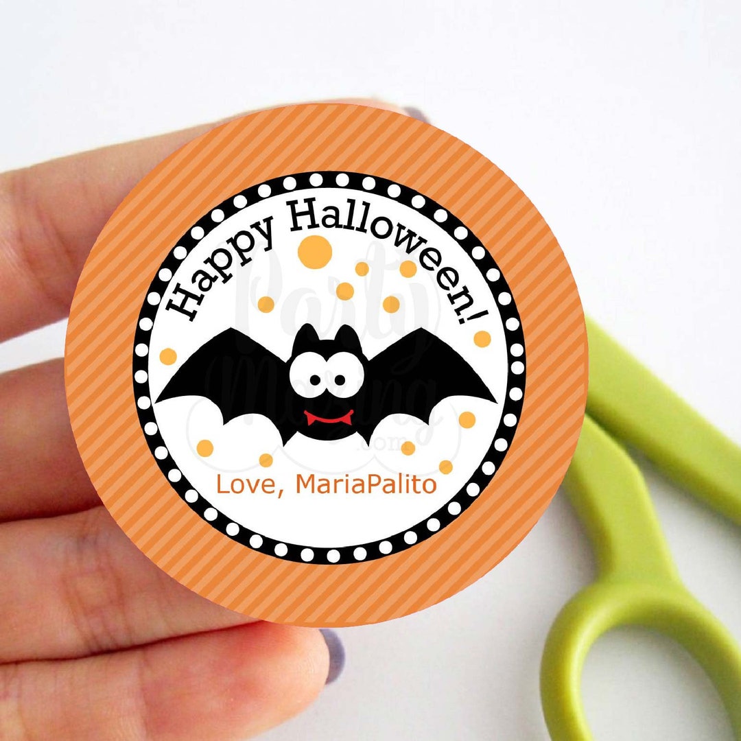 Bat Happy Halloween Printable Gift Tag| Editable Spooky Bat Favor Tag ...