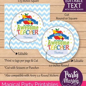 Awesome Teacher Tag | Printable Teacher Appreciation Tag |thank You ...