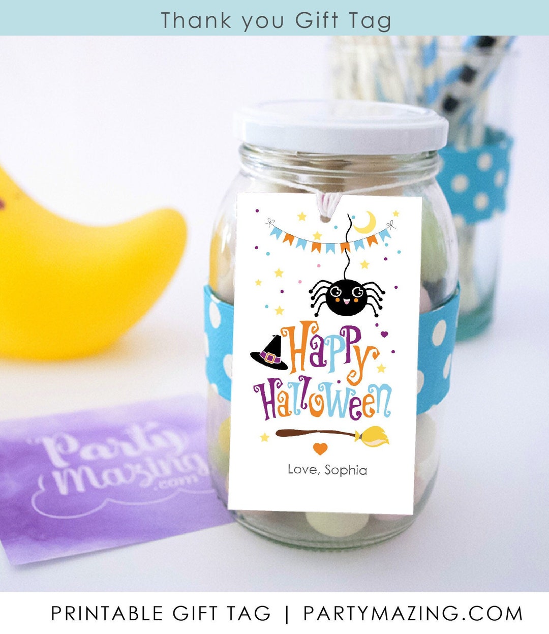 Halloween Spider Printable Favor Tag | DIY Kids Halloween Candy Label ...