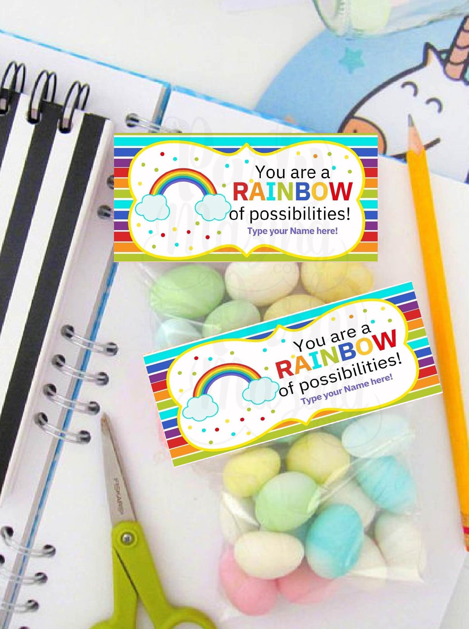 You Are a Rainbow of Possibilities Printable Bag Topper Personalized ...