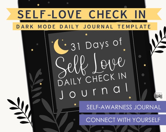 31 Days of Self-love Digital Journal Guided Darkmode | Etsy
