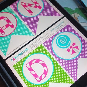 Candyland Banner Printable Banner DIY Table Decoration, Candy Shop ...