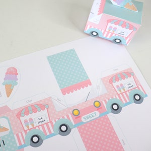 Ice Cream Truck Box Printable Birthday Paper Box Craft Kit - Etsy