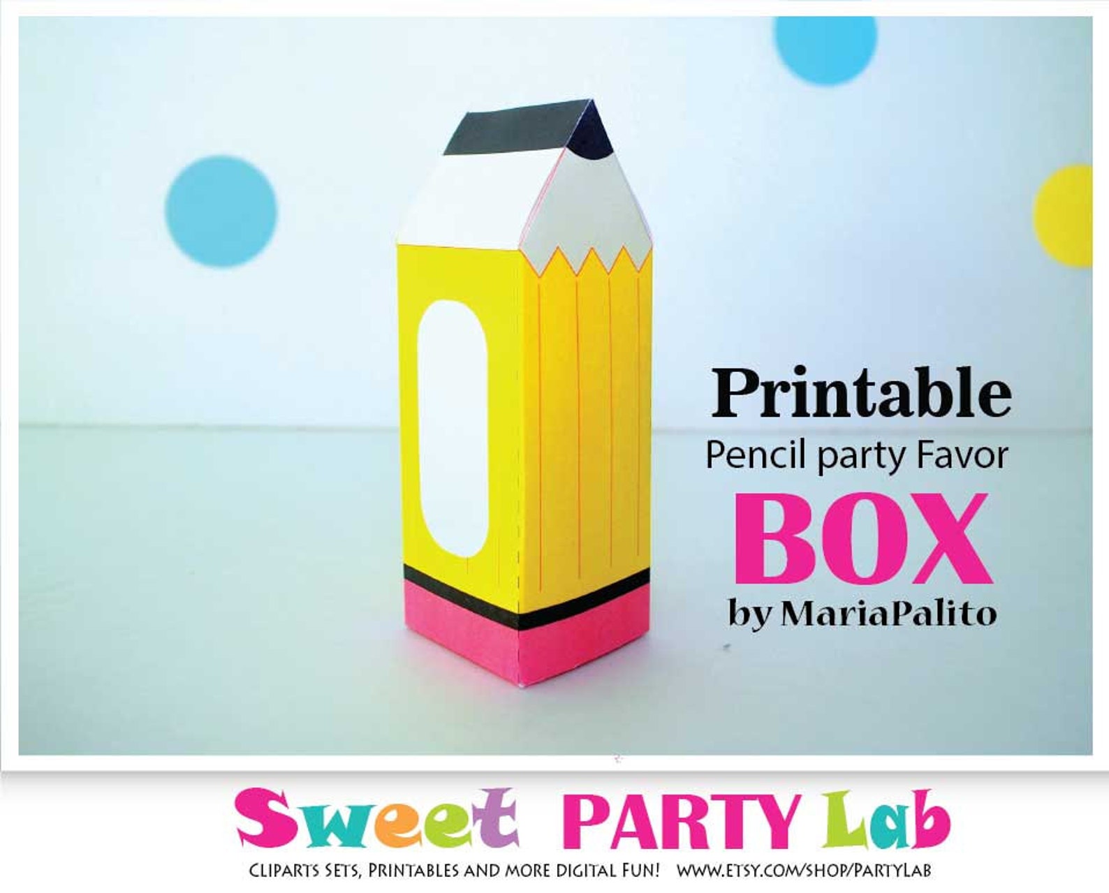 Yellow Pencil Box Printable Template DIY Teacher School Gift - Etsy