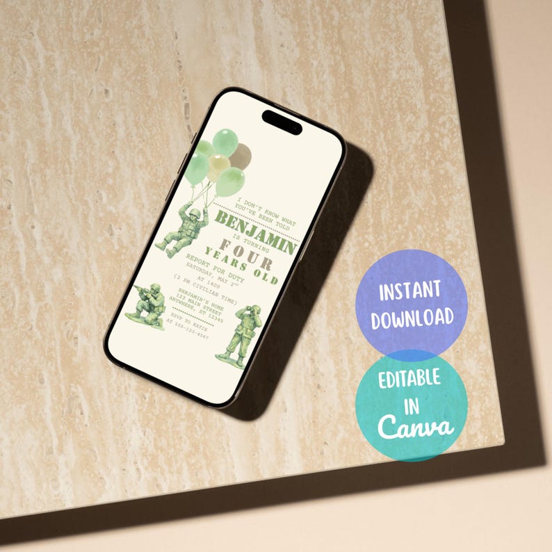 Army Men Birthday Party Bundle | Toy Soldier Invitation & Decor Set ...