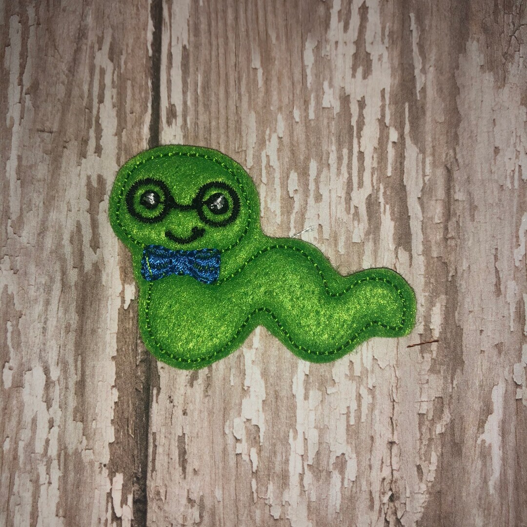 Set of 4 Bookworm Worm Bow Tie Reading Felties Back to School Book ...