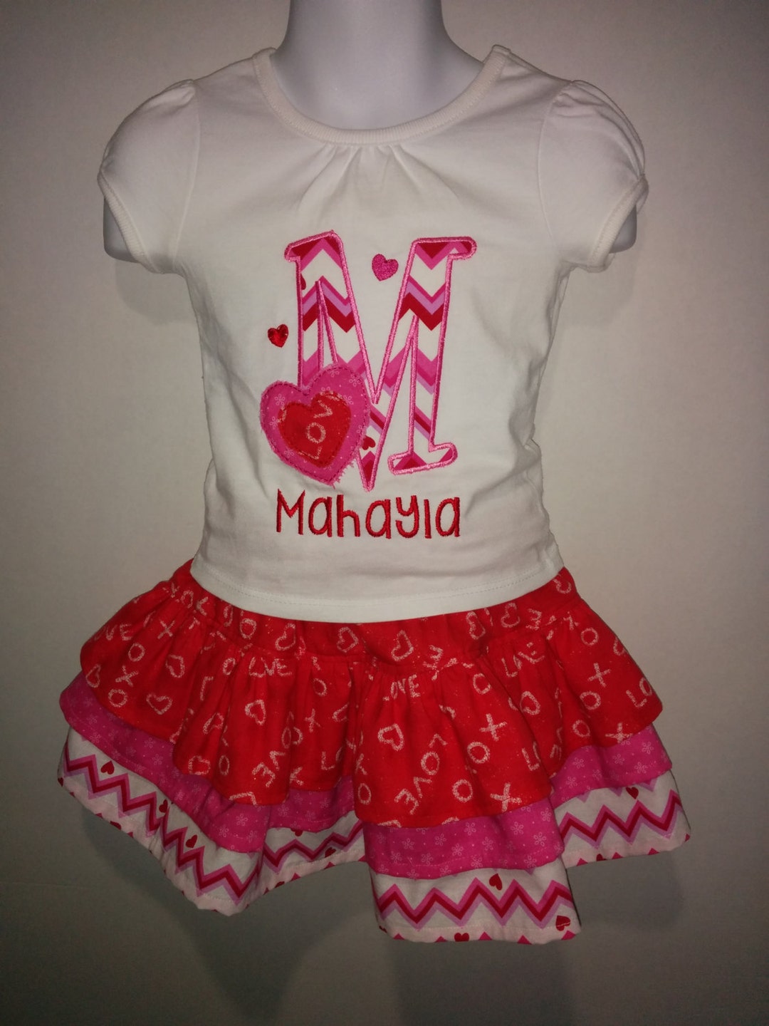 Heart and Chevron Valentine's Day Personalized Boutique Birthday Party ...