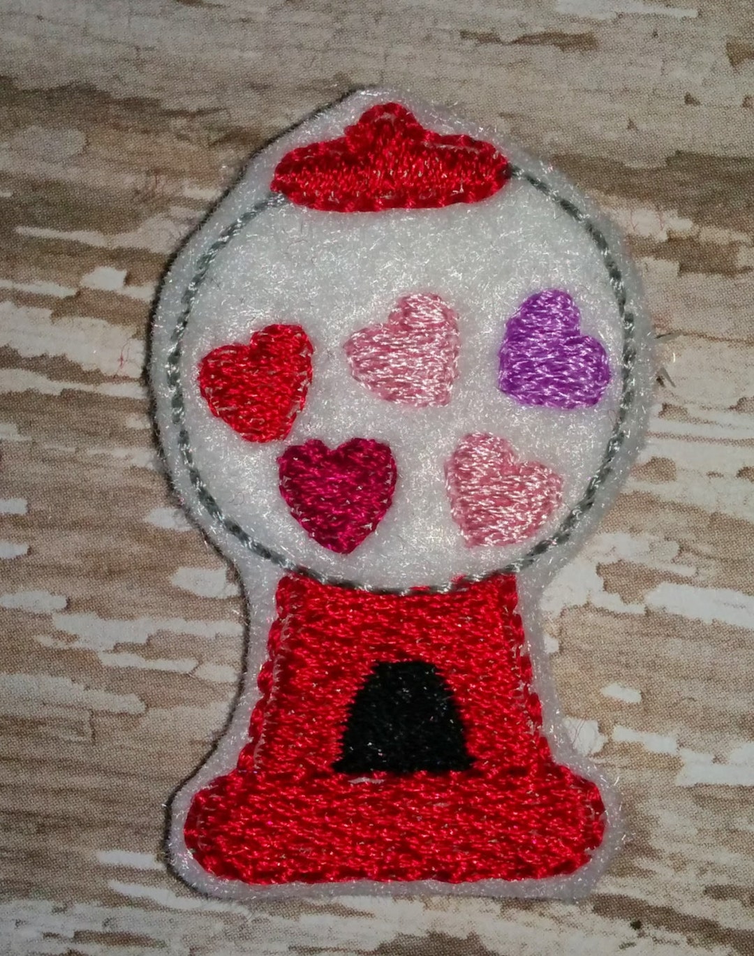 Set of 4 Heart Gumball Machine Candy Valentines Valentine Day Feltie ...