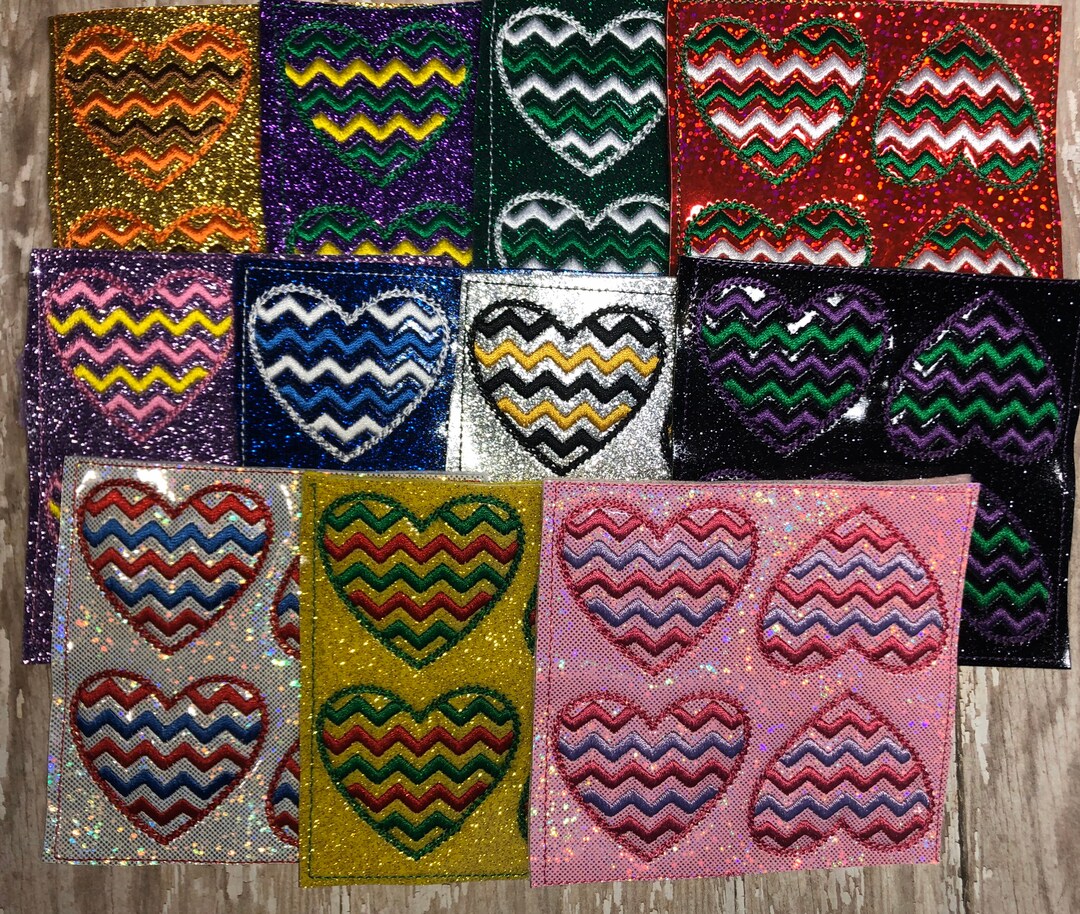 Set of 4 Chevron Heart Pink Purple Valentines Valentine Day - Etsy.de