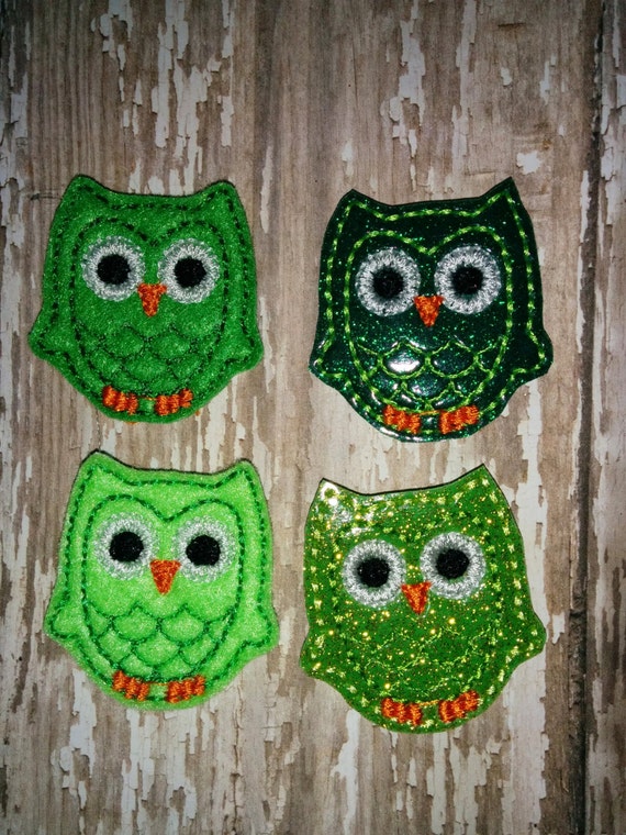 Set of 4 Green Owl Glitter St Patricks Patty Patrick's Day - Etsy