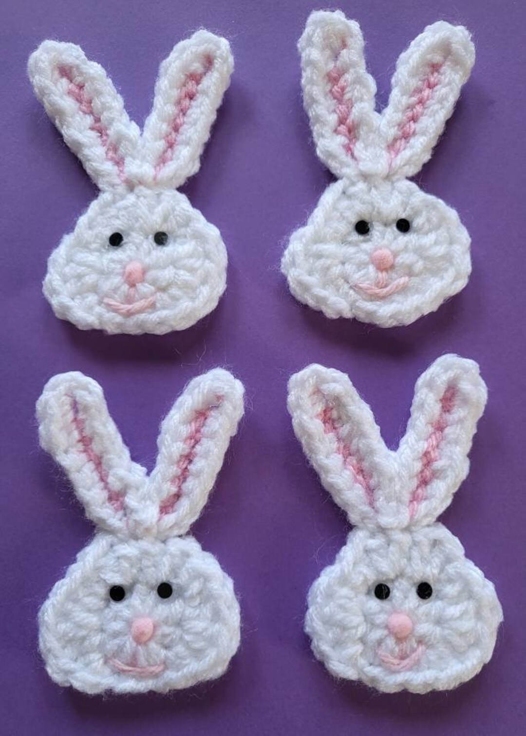 Set of 4 Crochet Easter Bunny Pins. Easter Pins !!! Made and Ready to ...