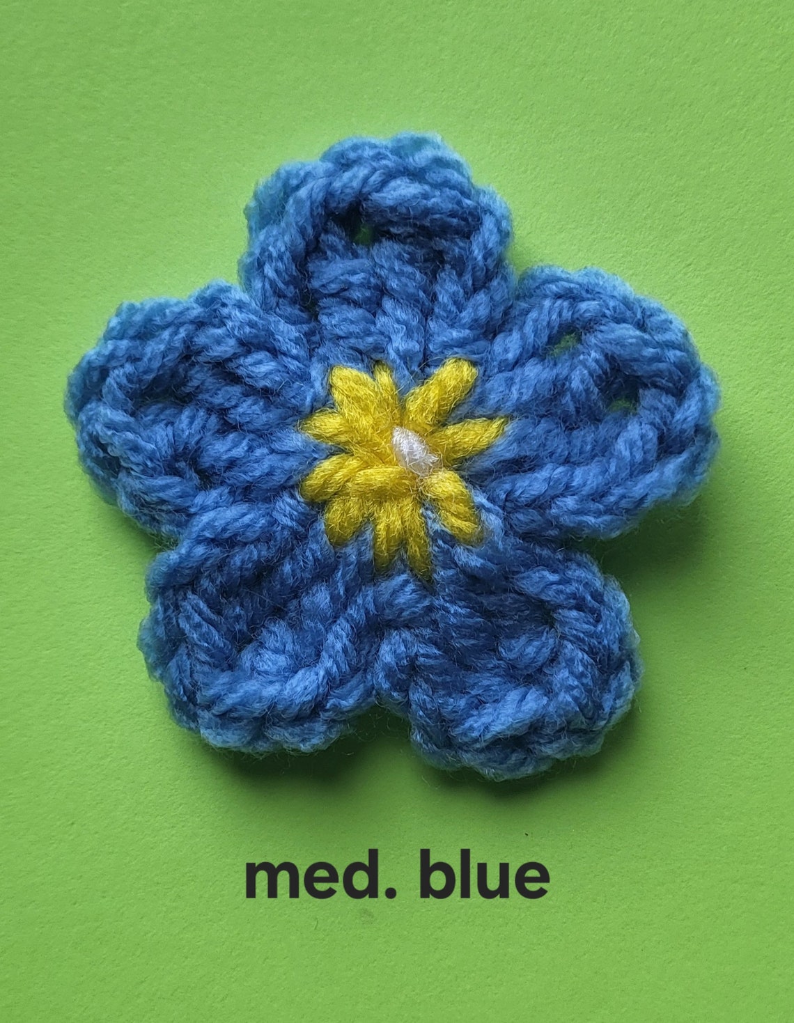 Crochet Forget Me Not Ornaments: Flower Applique Set of 4 - Etsy
