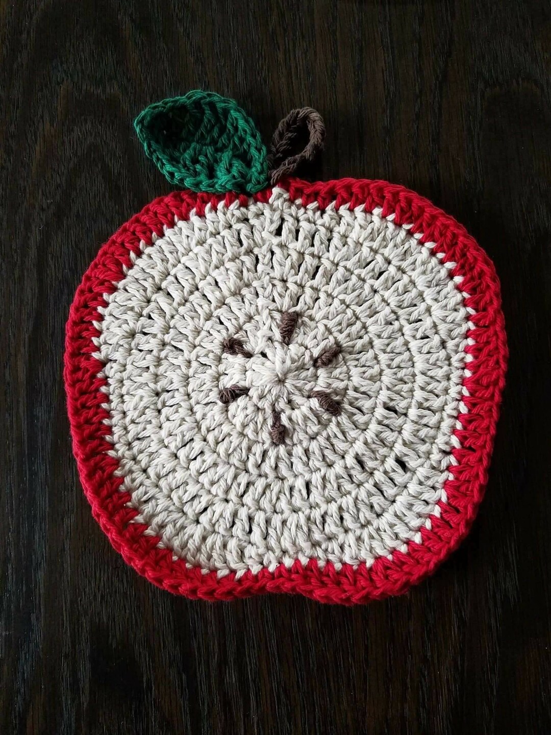Crochet Apple Dishcloth / Pot Holder / Hotpad. Made and Ready to Ship ...