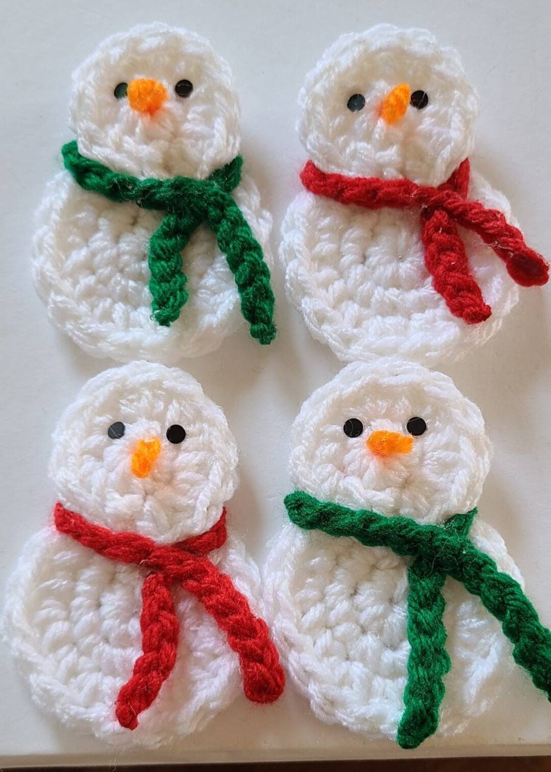 Crochet Snowman Pins - Set of 4 Christmas Pins - Etsy