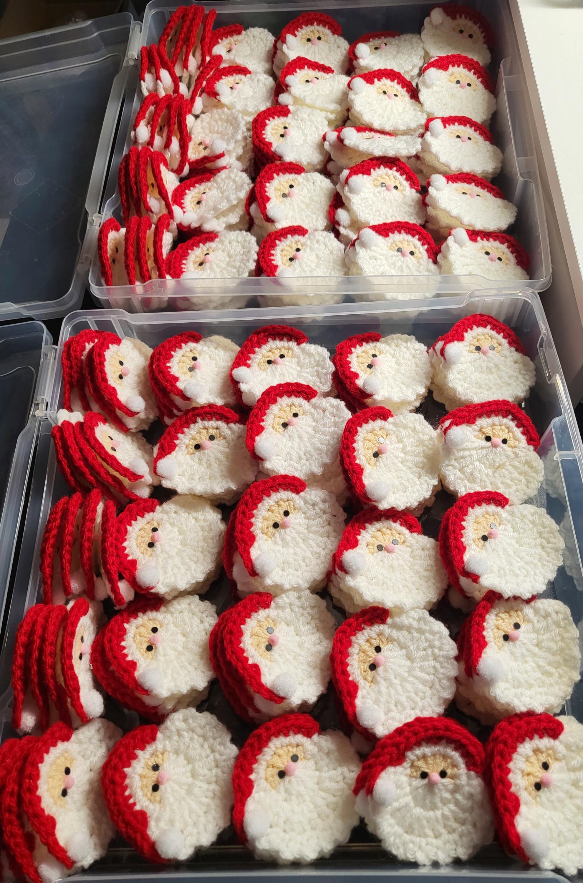 Crochet Santa Pins - Set of 4 Christmas Holiday Pins - Etsy