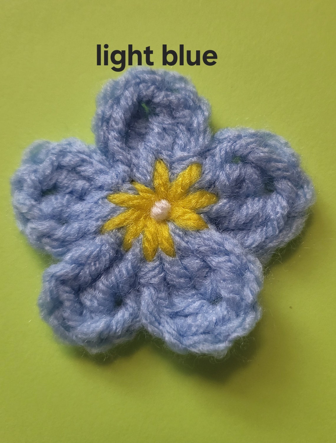 Crochet Forget Me Not Ornaments: Flower Applique Set of 4 - Etsy