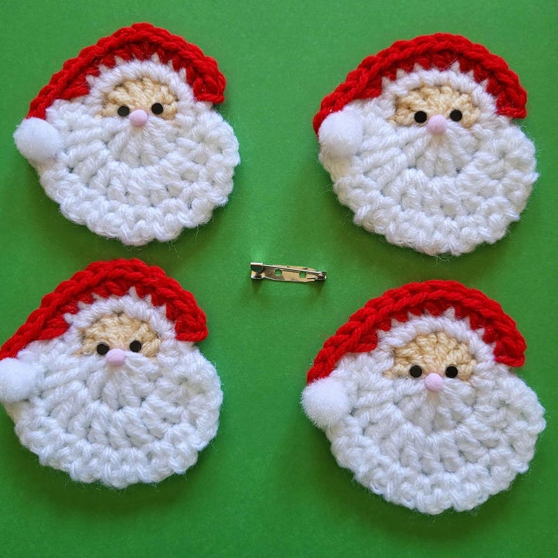 Vintage Santa Pin Badge - Etsy