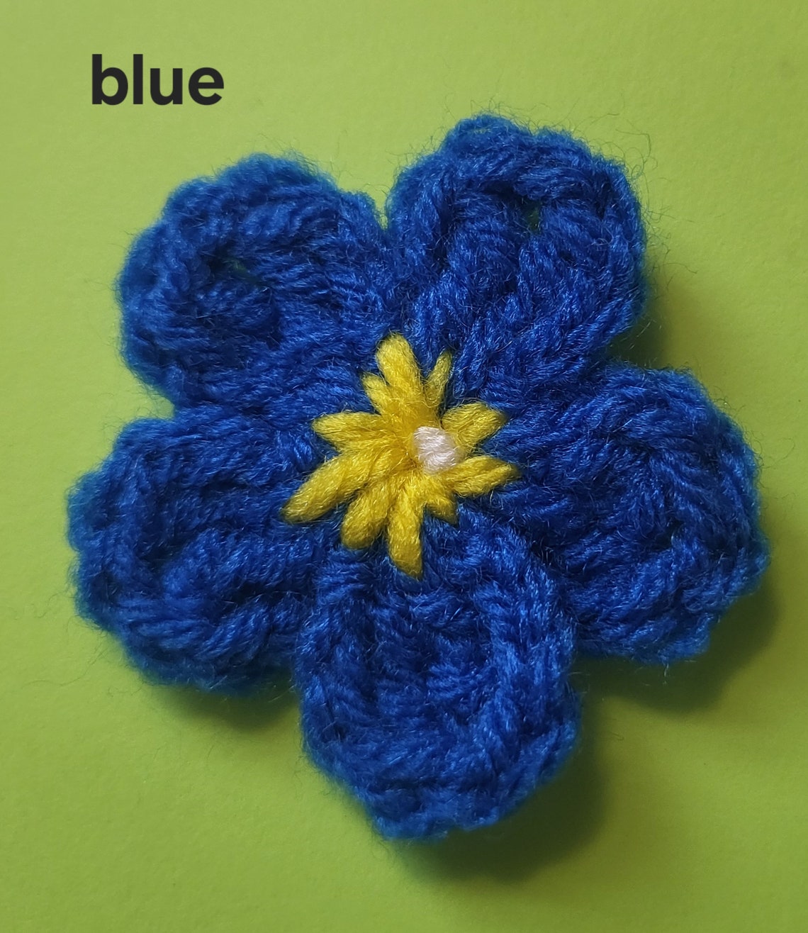 Crochet Forget Me Not Ornaments: Flower Applique Set of 4 - Etsy