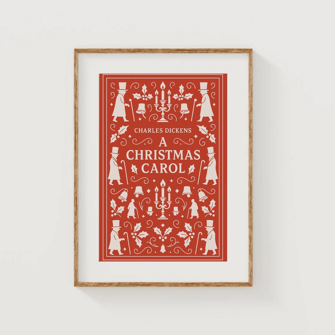 A Christmas Carol Art Print Charles Dickens Book Cover Poster Classic ...