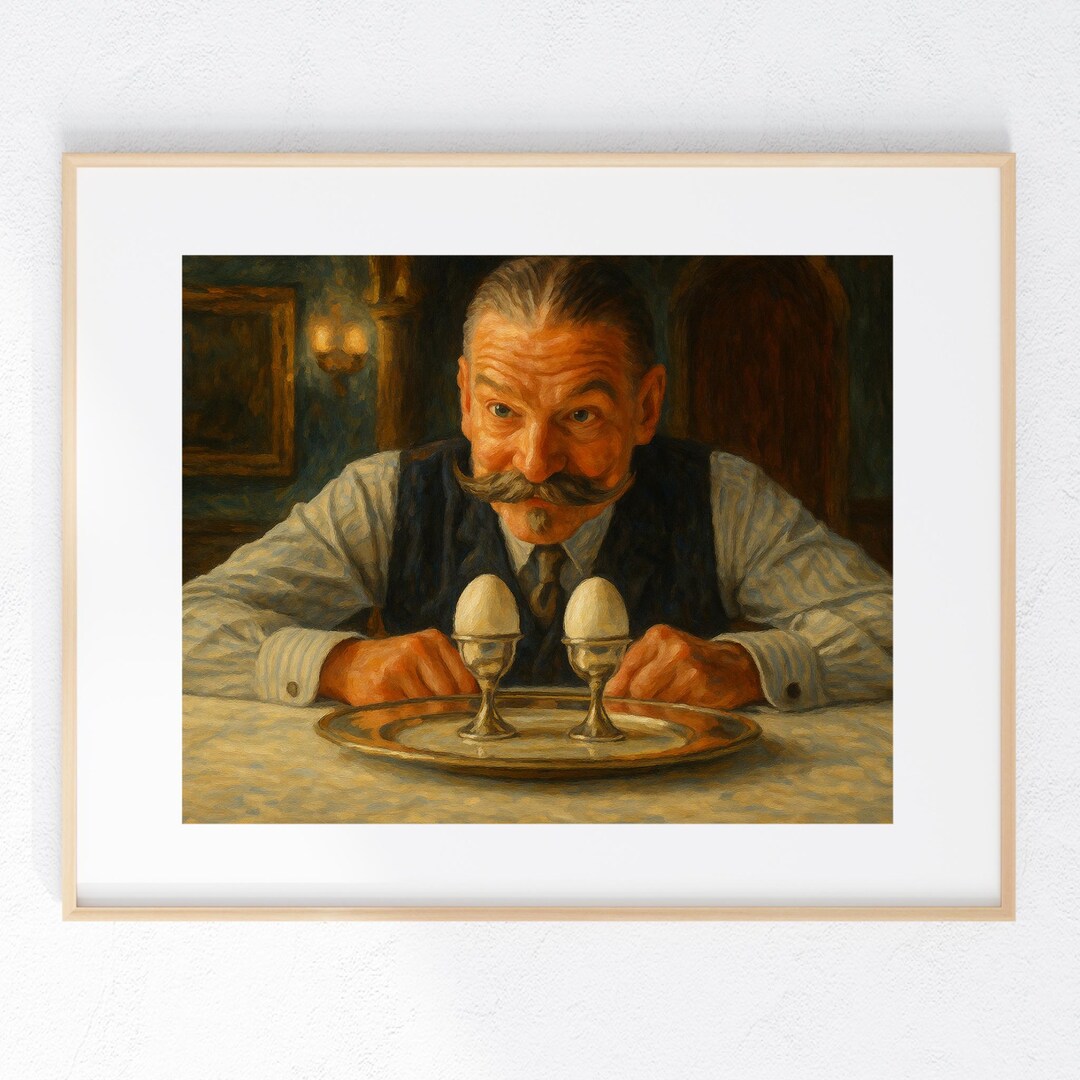 Agatha Christie Inspired Art Print of an Acrylic Painting of Hercule ...