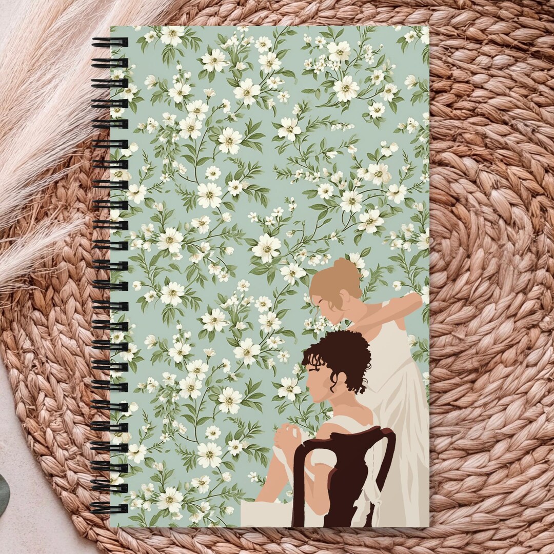 Pride and Prejudice Spiral Notebook Floral Art Journal Lizzy Jane Bennet Artwork Notepad Jane ...