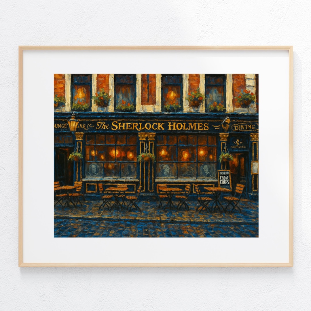 Travel Acrylic Painting Sherlock Holmes Restaurant Illustration London ...