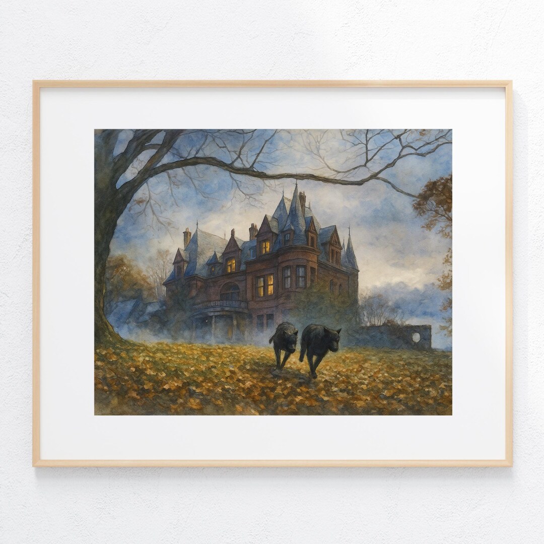 Knives Out House Art Print Ames Mansion Watercolor Painting Harlan ...