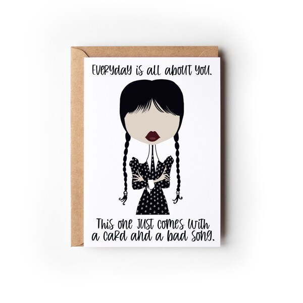Wednesday addams birthday card printable - Etsy 日本