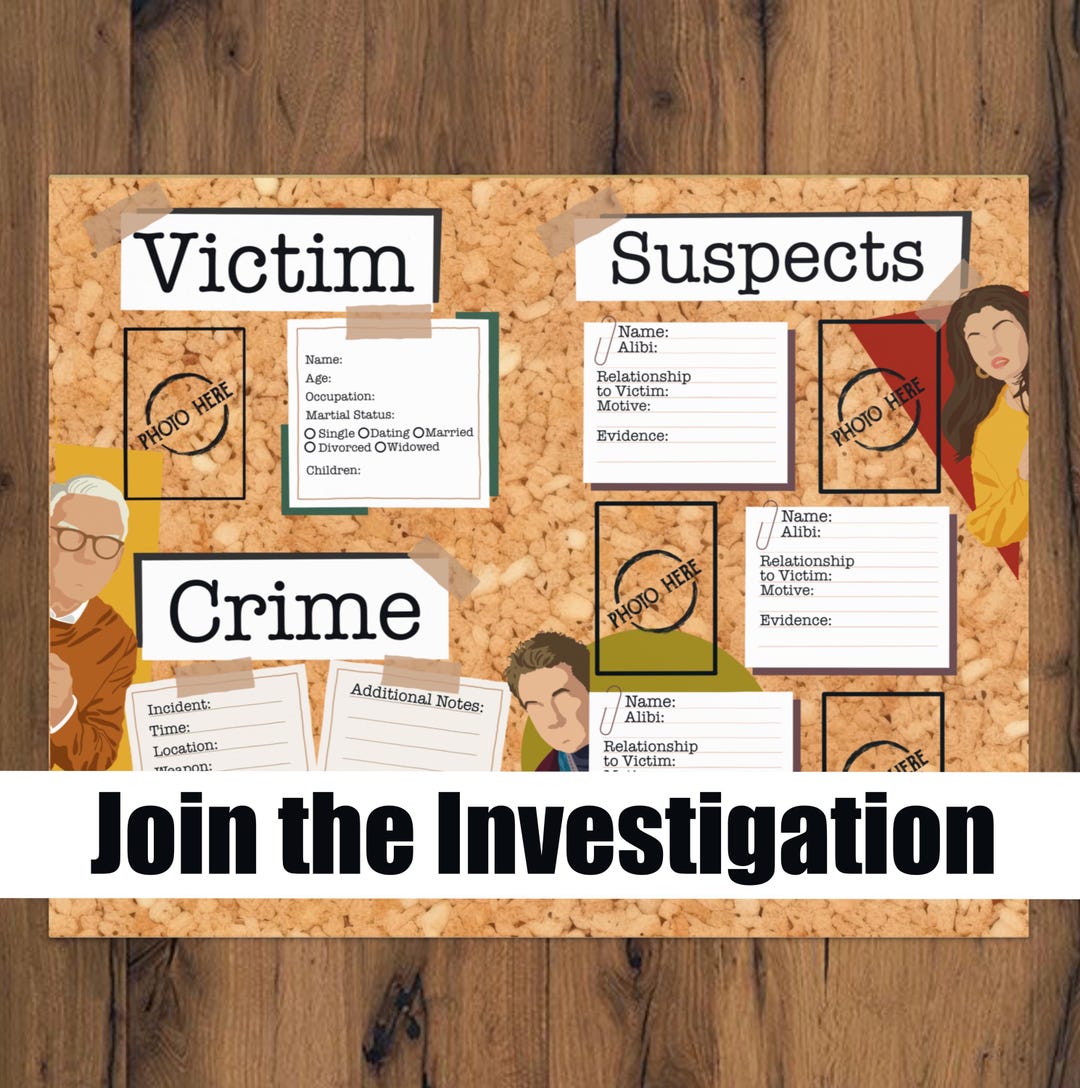 OMITB Murder Mystery Suspect Board 8.5 X 11 Notepad Only Murders in the ...
