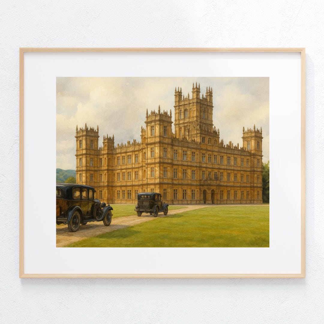 Downton Watercolor Painting TV Show Art Print 1920s Art Deco Artwork ...
