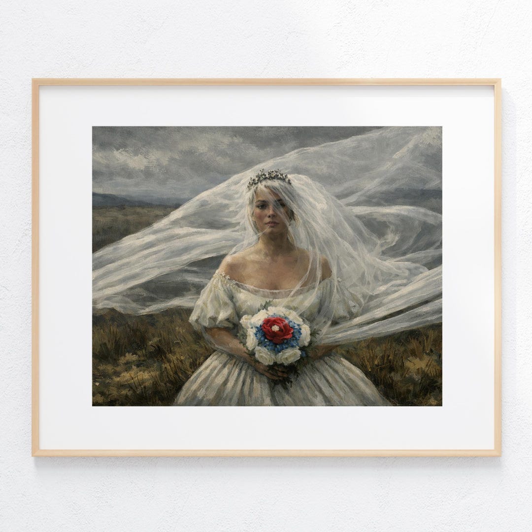 The Bride Art Print Wuthering Heights Oil Painting Catherine Wedding ...