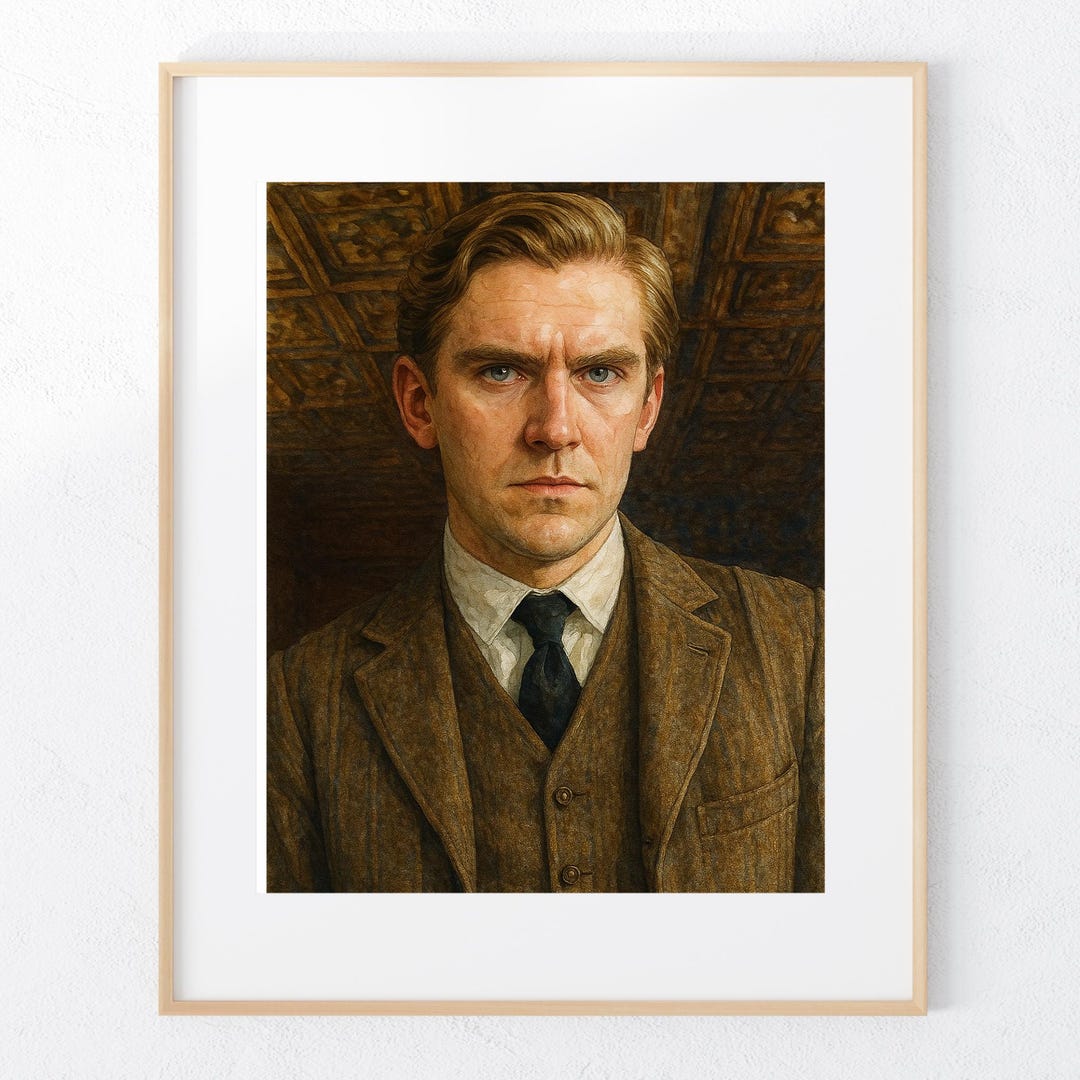 Cousin Matthew Crawley Art Print Downton Abbey Watercolor Painting TV ...