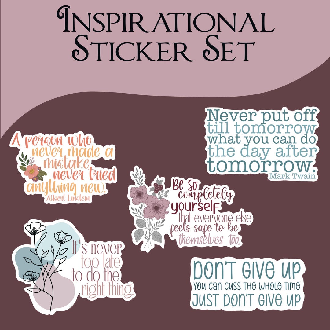 Inspirational and Encouragement Quotes Bundle Die Cut Stickers Vinyl ...