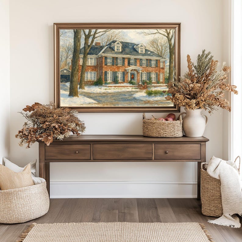 Home Alone Art Print Mccallister House Watercolor Painting Christmas ...