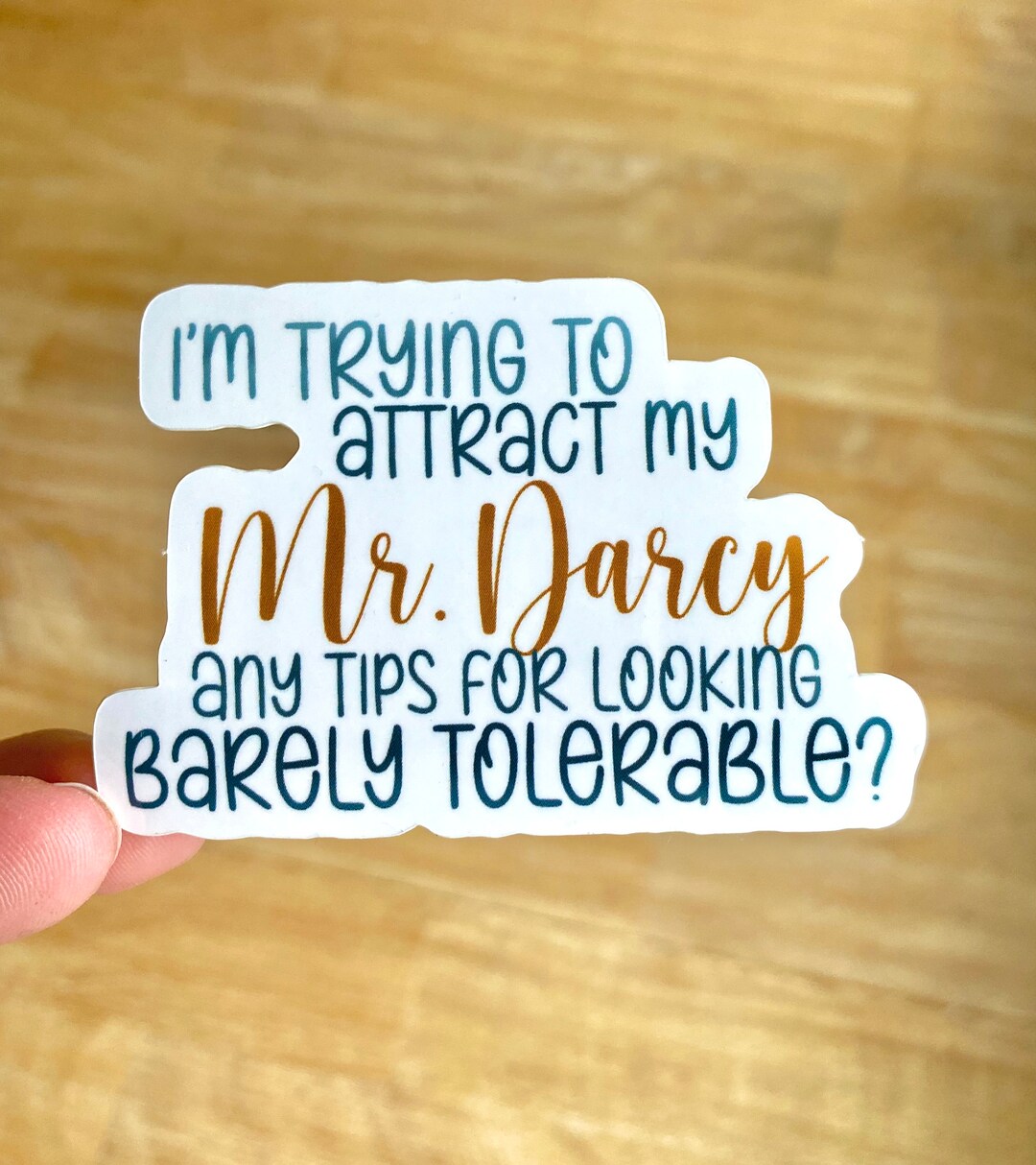 Pride and Prejudice Sticker Mr. Darcy - Etsy