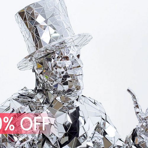Silver Mirror Jacket / Glass Man Performance Costume / Broken - Etsy