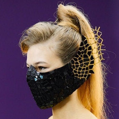 Mask in Rhinestones Rave Mask Festival Mask Party Mask - Etsy