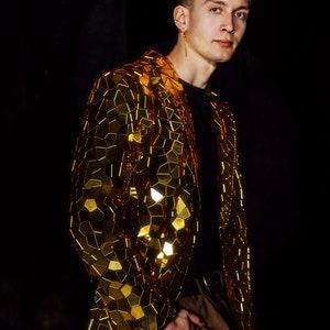 Gold Mirror Jacket / Glass Man Performance Carnival Costume / Broken ...